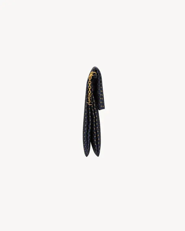 Saint Laurent Large Folded Pouch In Silk Jacquard