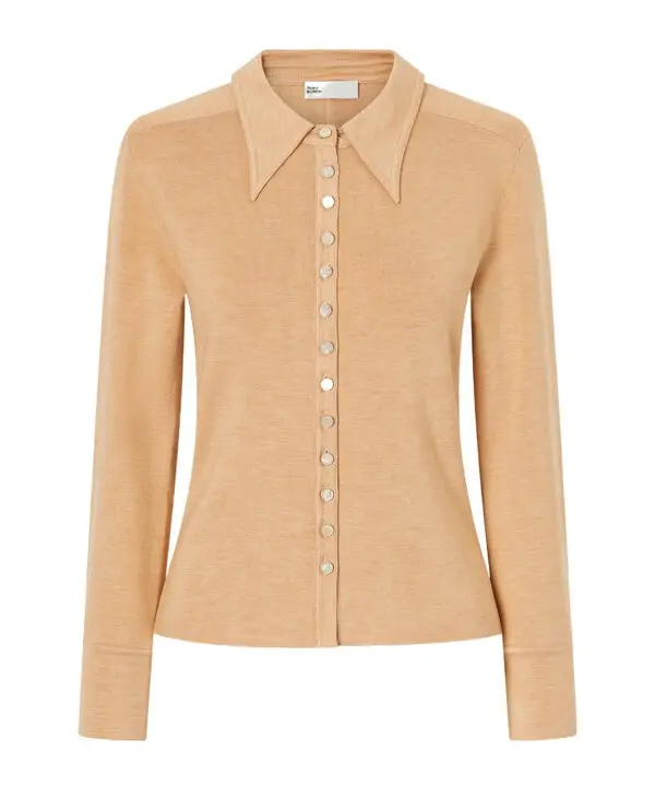 Tory Burch Long-sleeved Knitted Cardigan - Beige