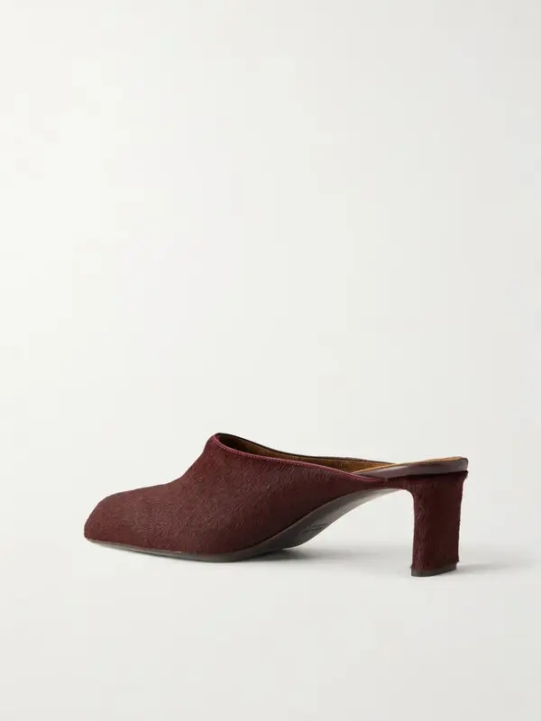 Khaite Solid Color Colt Calf Hair Mules - Brown