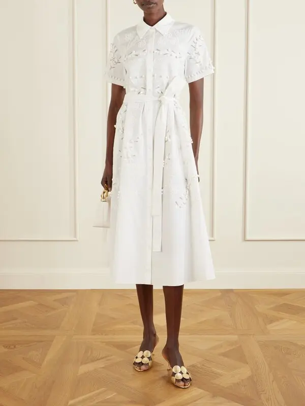 Carolina Herrera Embroidered Midi Dress