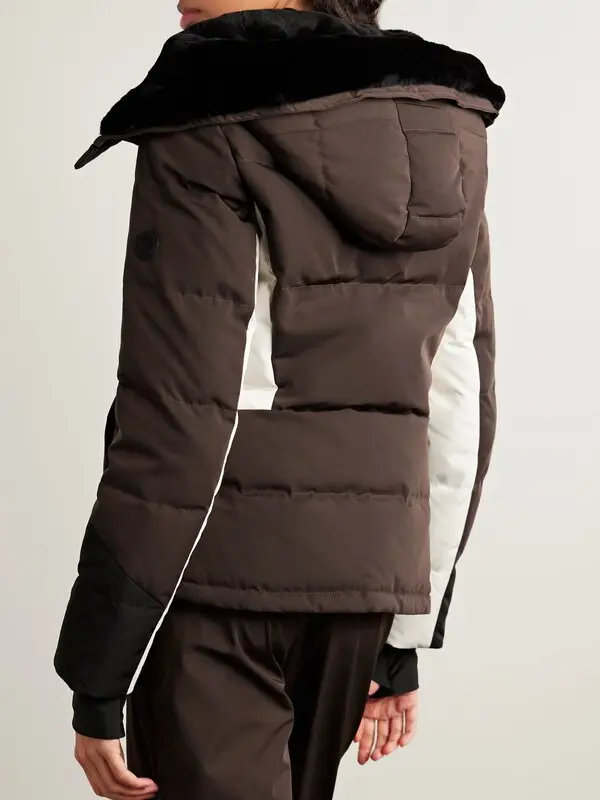 YVES SALOMON Color-blocked Quilted Ski Suit