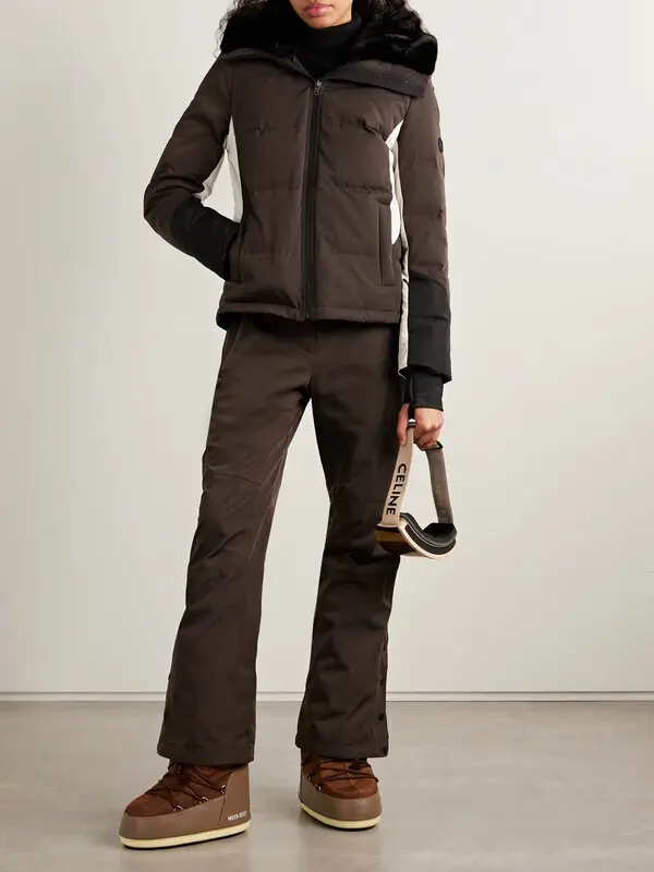 YVES SALOMON Color-blocked Quilted Ski Suit