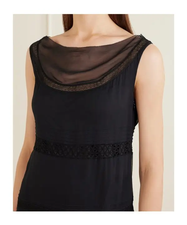 Tory Burch Pleated Lace-trimmed Dress
