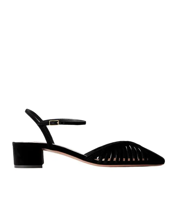 AQUAZZURA Solid Suede Pumps - Black