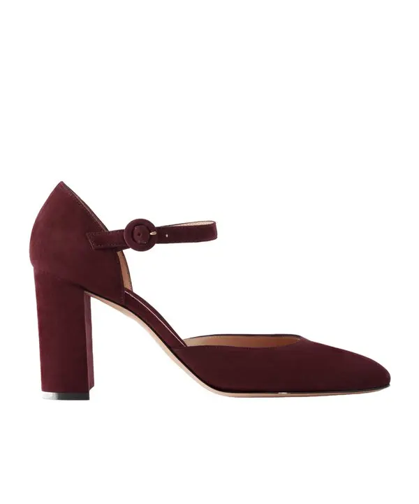GIANVITO ROSSI Suede Mary Jane High Heels - Brown