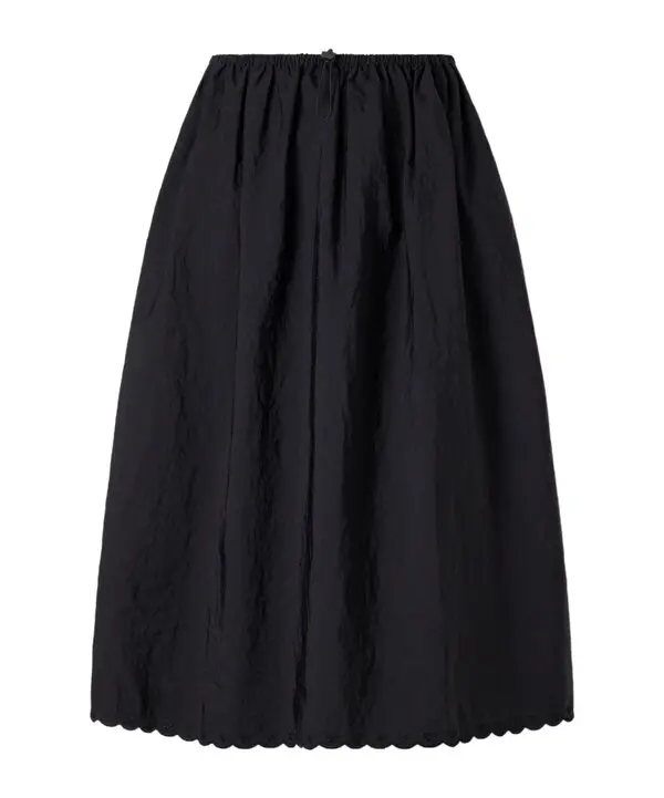 Cecilie Bahnsen Lightweight Crinkled Midi Skirt - Black
