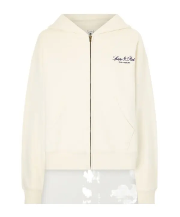 SPORTY  RICH Sporty & Rich Embroidered Cotton-fleece Hoodie