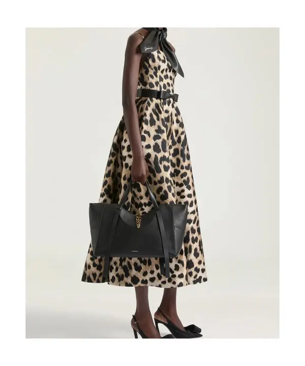 Givenchy Sliced Long Dress In Leopard Jacquard