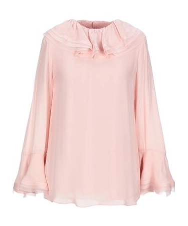 Tory Burch Crepe Long Sleeve Top - Pink