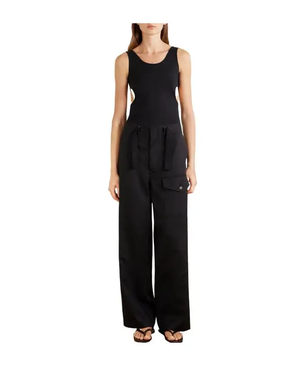 Auralee Cutout Ribbed-knit Jersey Tank