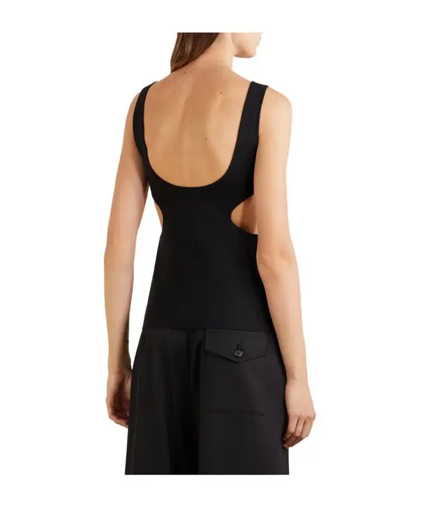 Auralee Cutout Ribbed-knit Jersey Tank