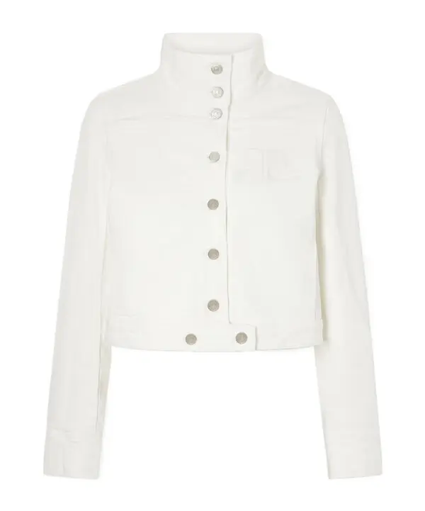 COURREGES Cropped Logo-embroidered Denim Jacket - No