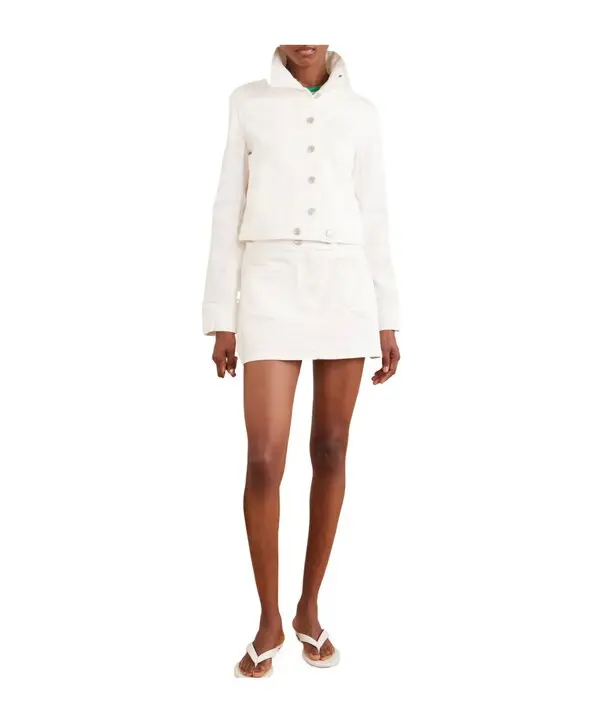 COURREGES Cropped Logo-embroidered Denim Jacket
