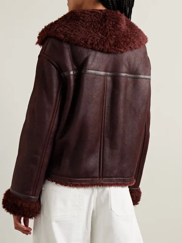YVES SALOMON Shearling-trimmed Leather Jacket