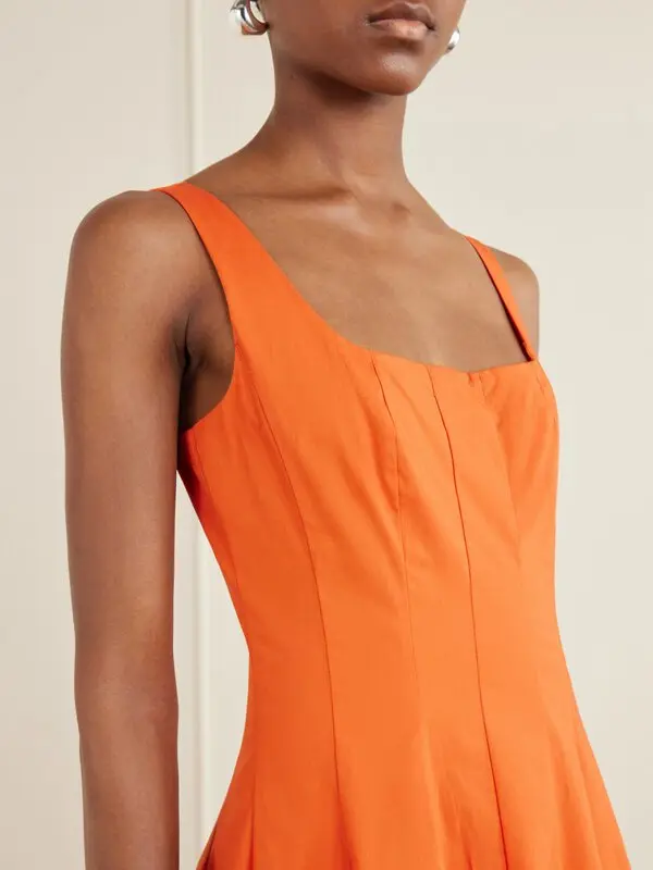 Staud Square Neck Midi Dress
