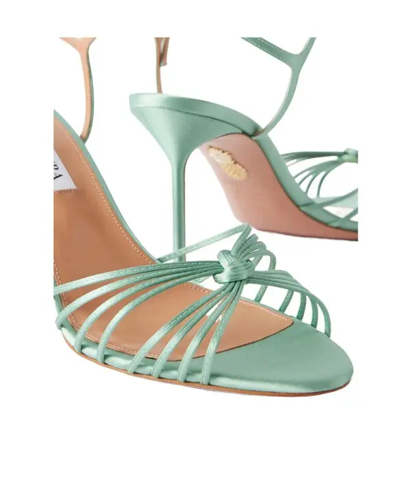 AQUAZZURA Knotted Satin Sandals