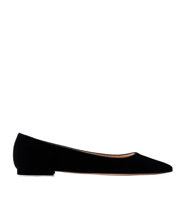 GIANVITO ROSSI Velvet Ballet Flats - Black