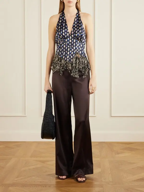Staud Wide Leg Trousers With Cuffed Hem