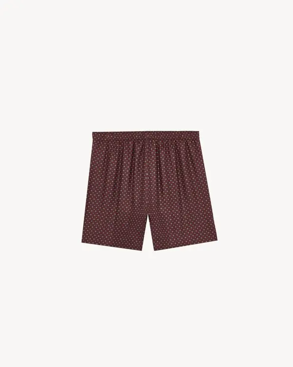Saint Laurent Shorts In Hexagon Silk Twill