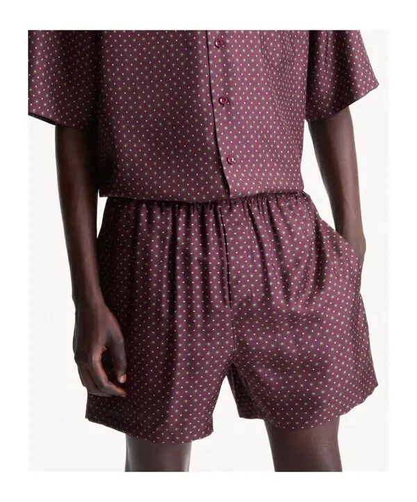 Saint Laurent Shorts In Hexagon Silk Twill