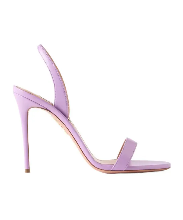 AQUAZZURA Leather Slingback Sandals - Purple