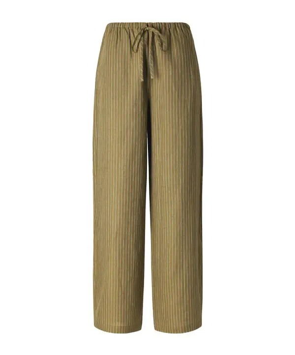 Staud Mateo Striped Wide-leg Pants - Green