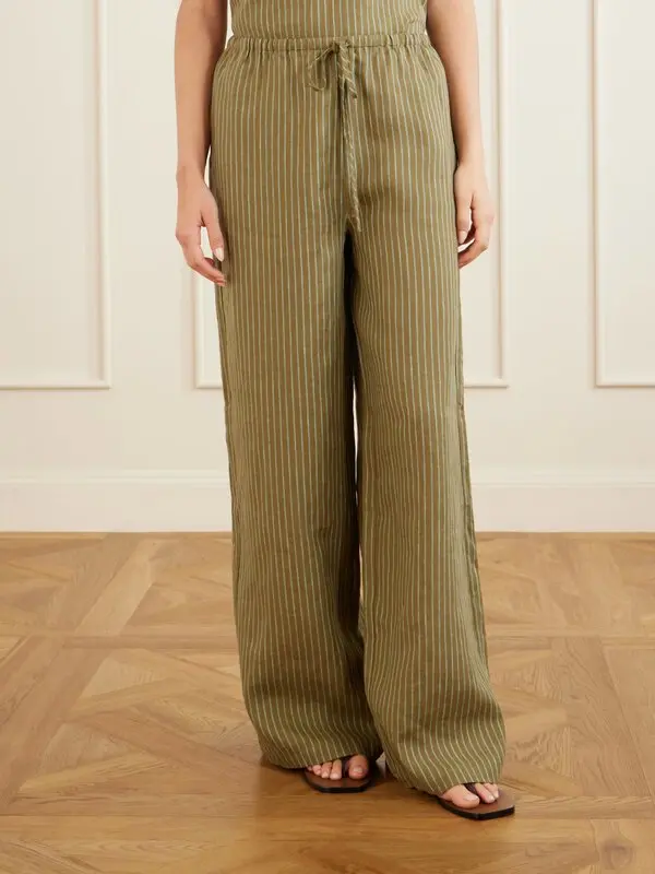 Staud Mateo Striped Wide-leg Pants