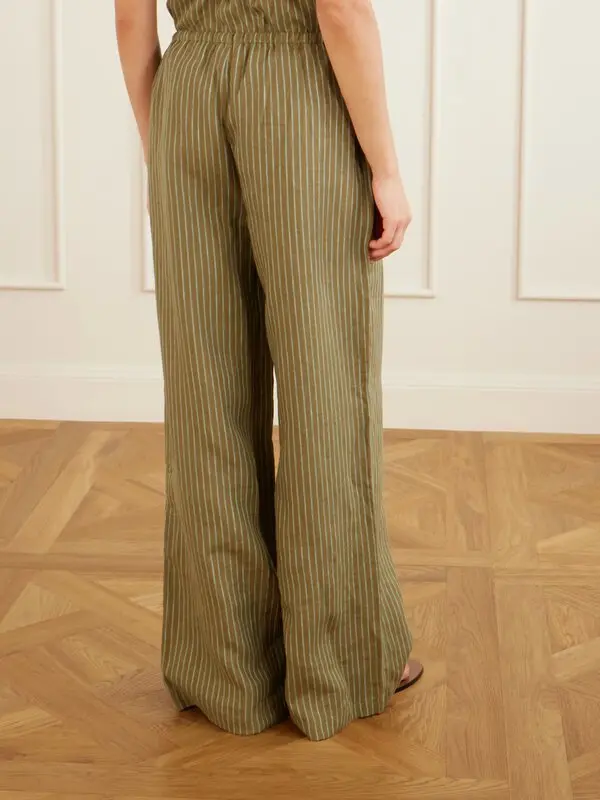 Staud Mateo Striped Wide-leg Pants