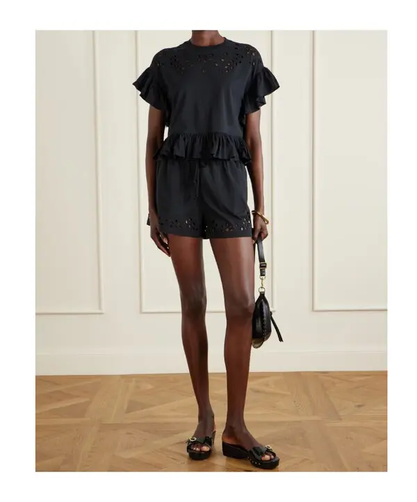 Ulla Johnson Ruffled Embroidered Top