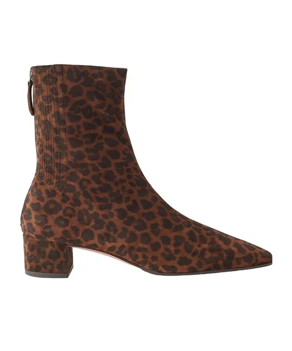 AQUAZZURA Animal-print Suede Boots - Brown