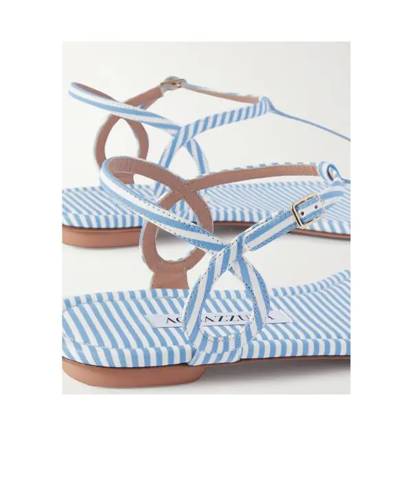 AQUAZZURA Almost Bare Striped Leather Sandals