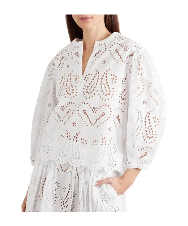Etro Scalloped Broderie Anglaise Cotton-blend Poplin Blouse