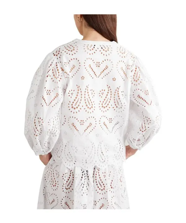 Etro Scalloped Broderie Anglaise Cotton-blend Poplin Blouse