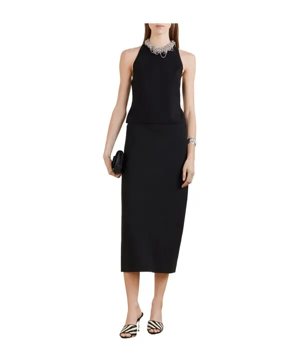 Carolina Herrera Cropped Ribbed-knit Jersey Tank