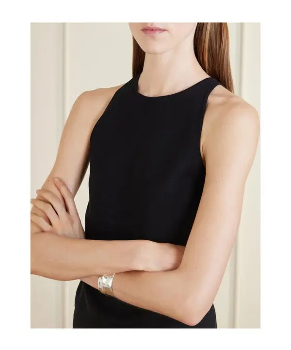 Carolina Herrera Cropped Ribbed-knit Jersey Tank