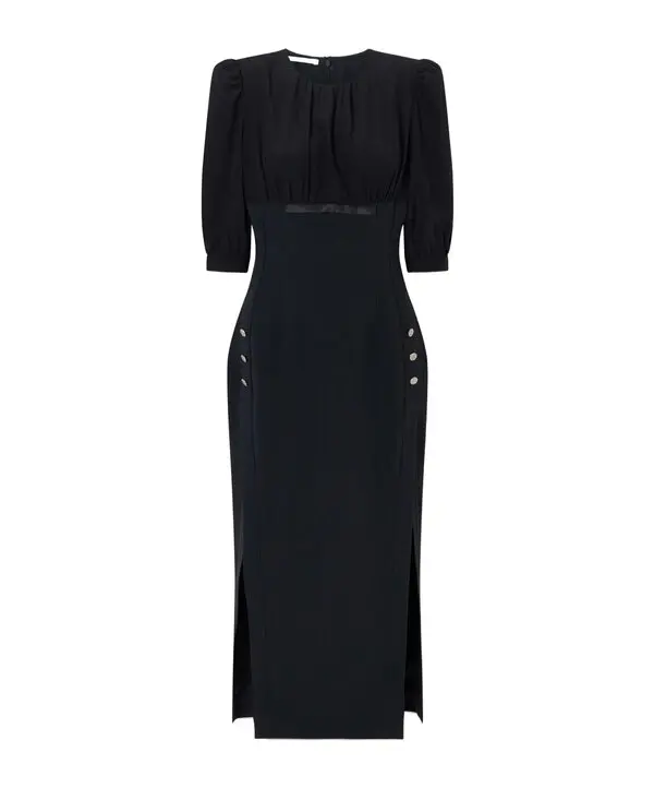 Alessandra Rich Bow-knot Pleated Dress - Black