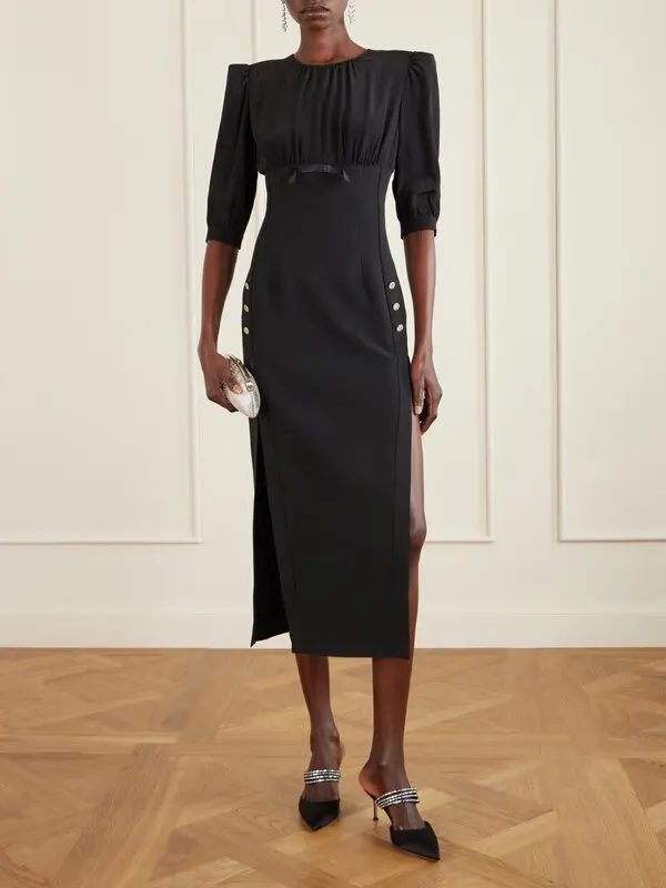 Alessandra Rich Bow-knot Pleated Dress
