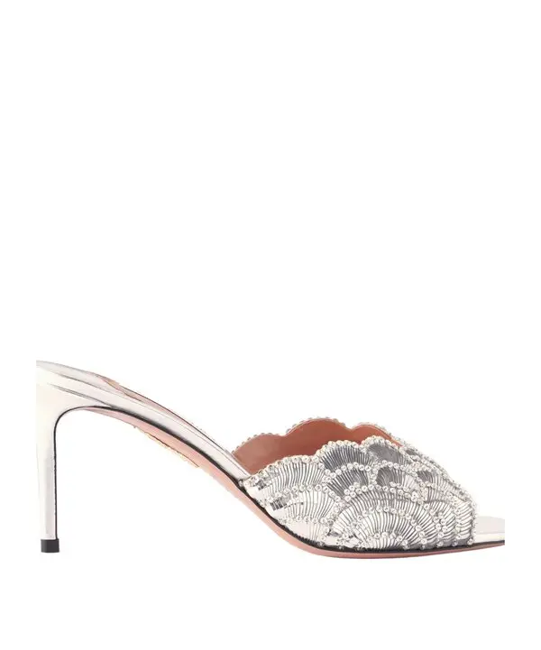 AQUAZZURA Crystal Heeled Sandals - White
