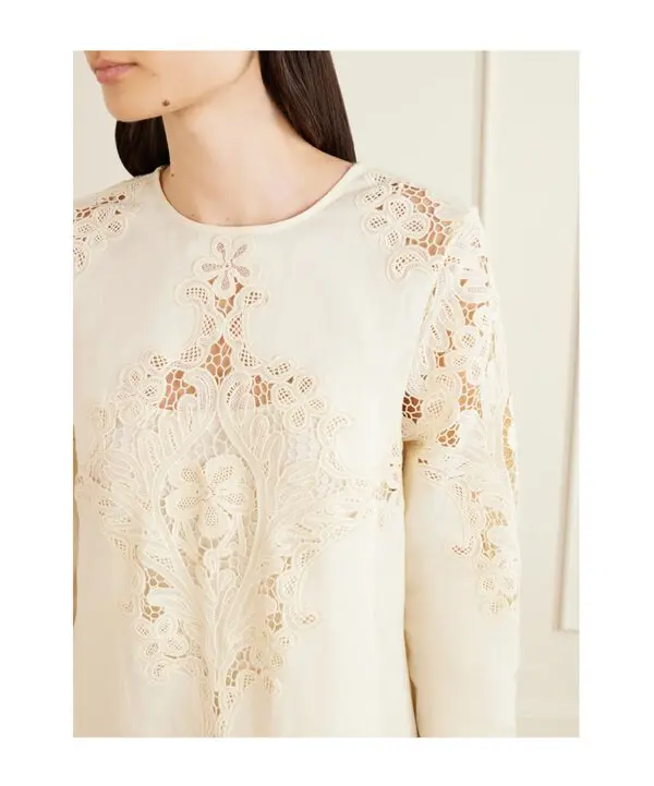 Ulla Johnson Broderie Anglaise-trimmed Linen Mini Dress