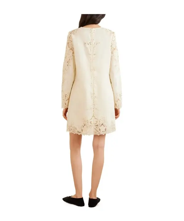 Ulla Johnson Broderie Anglaise-trimmed Linen Mini Dress
