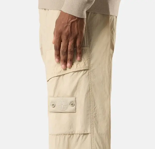 Stone Island Loose-fit Cargo Trousers With Snap Pockets