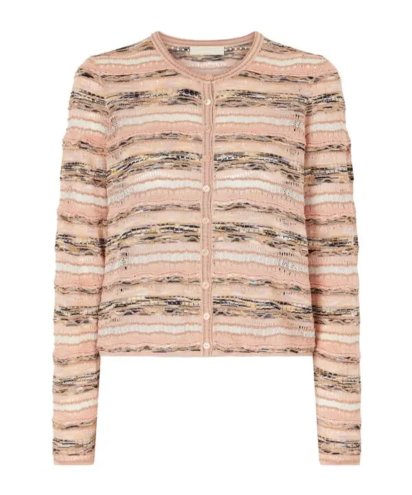 Ulla Johnson Striped Pointelle-knit Cardigan - No