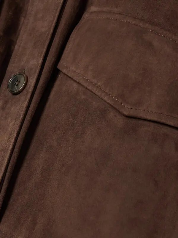 ARMA Oversized Paneled Suede Jacket