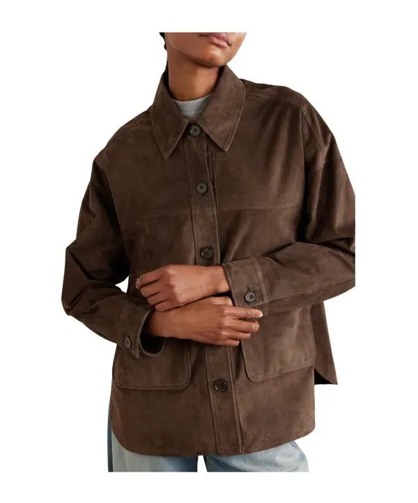 ARMA Oversized Paneled Suede Jacket