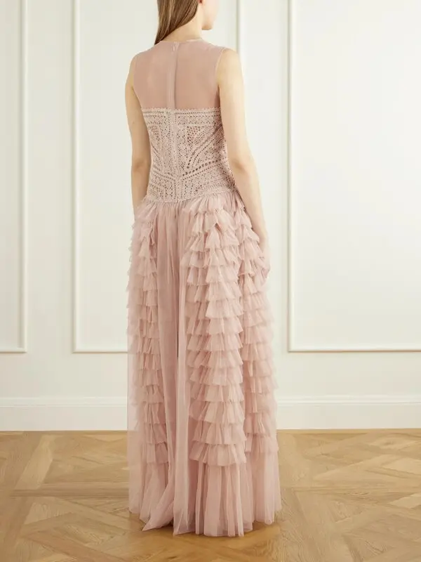 Ulla Johnson Crochet And Tulle Gown