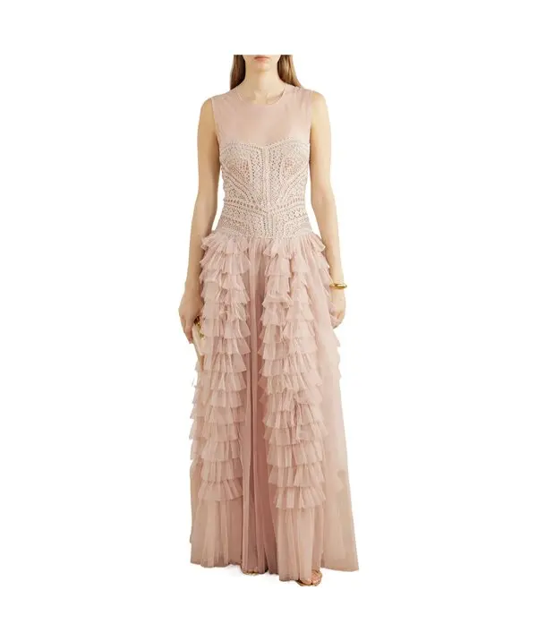Ulla Johnson Crochet And Tulle Gown