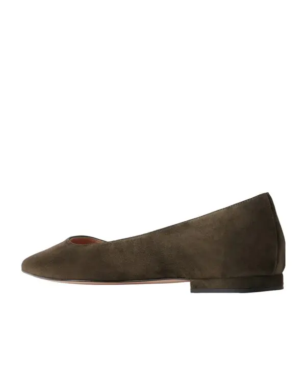 GIANVITO ROSSI Suede Ballet Flats - Black