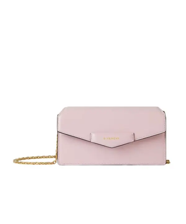 Givenchy Antigona Wallet On Chain In Box Leather - Light Pink