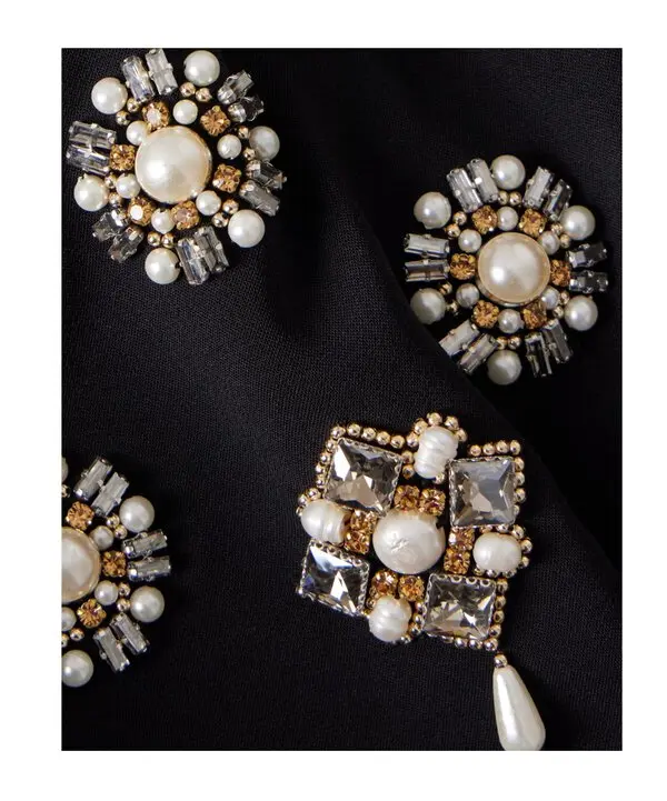 Carolina Herrera Embellished Crepe Gown