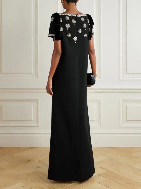 Carolina Herrera Embellished Crepe Gown